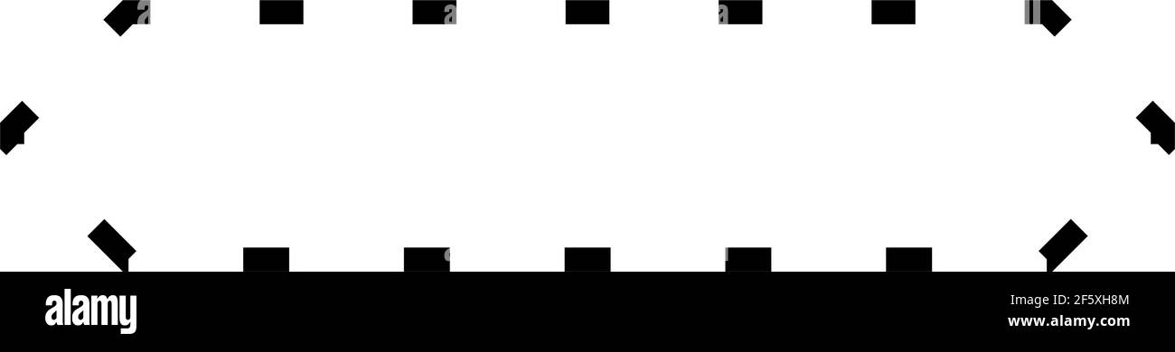 Dashed line border and frame vector element — Stock vector illustration ...