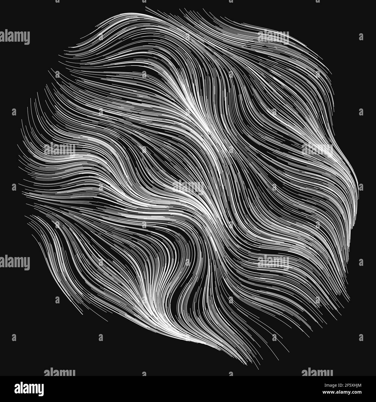 Abstract render of random wavy, curvy, writhe lines design element ...