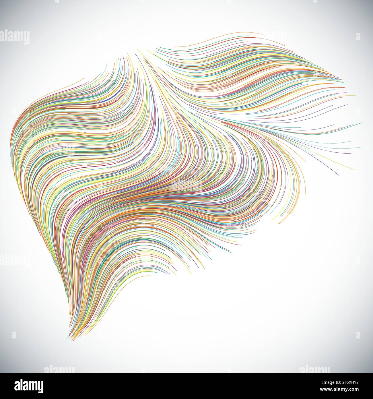 Abstract render of random wavy, curvy, writhe lines design element ...