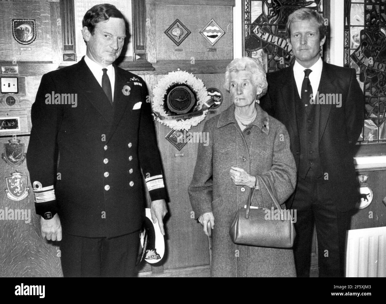 MEMORIAL SERVICE TO COMMEMORATE HMS SWORDFISH. L TO R. REAR ADMIRAL SIR ...