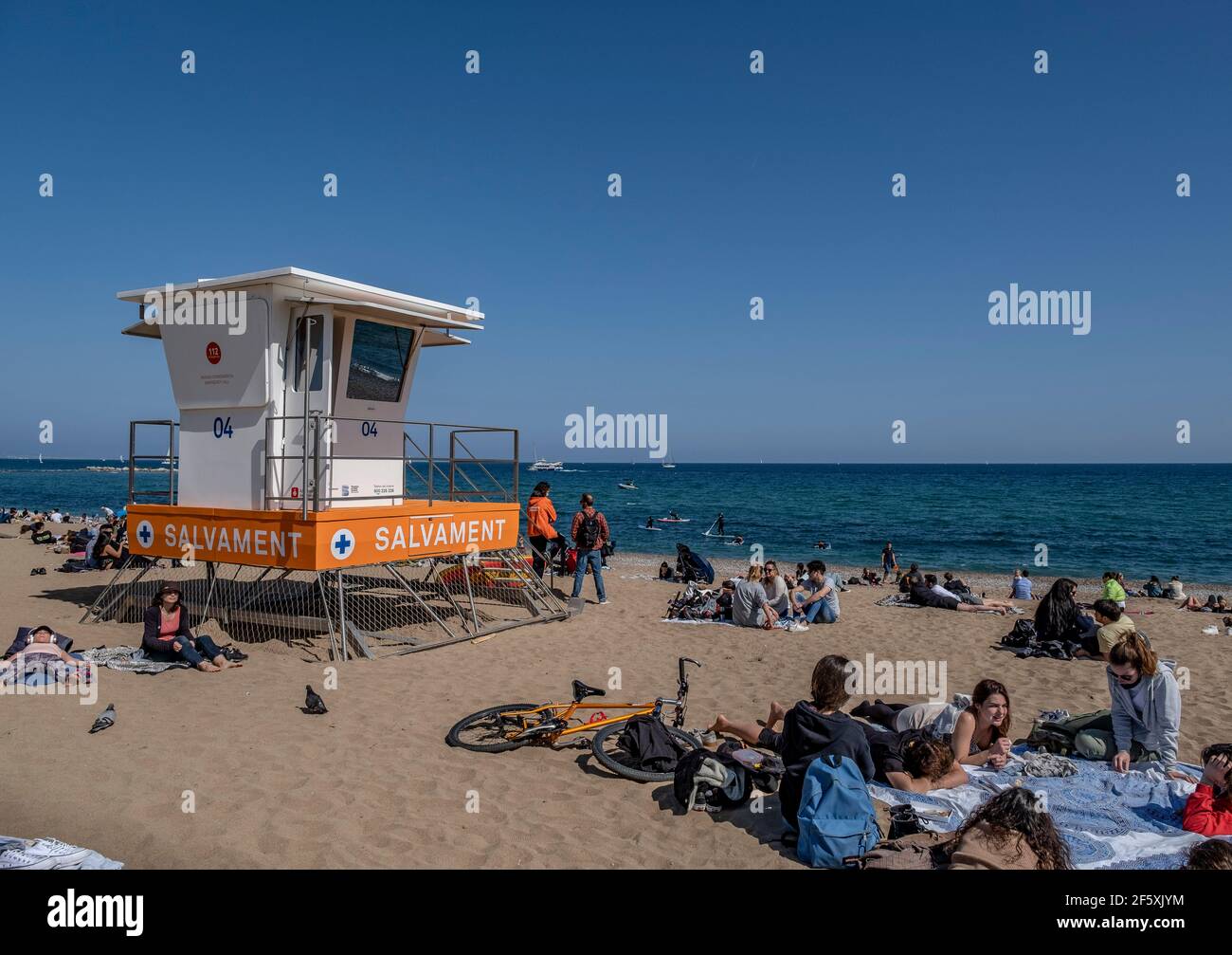 View of a new watchtower for beach lifeguards that replace the ...