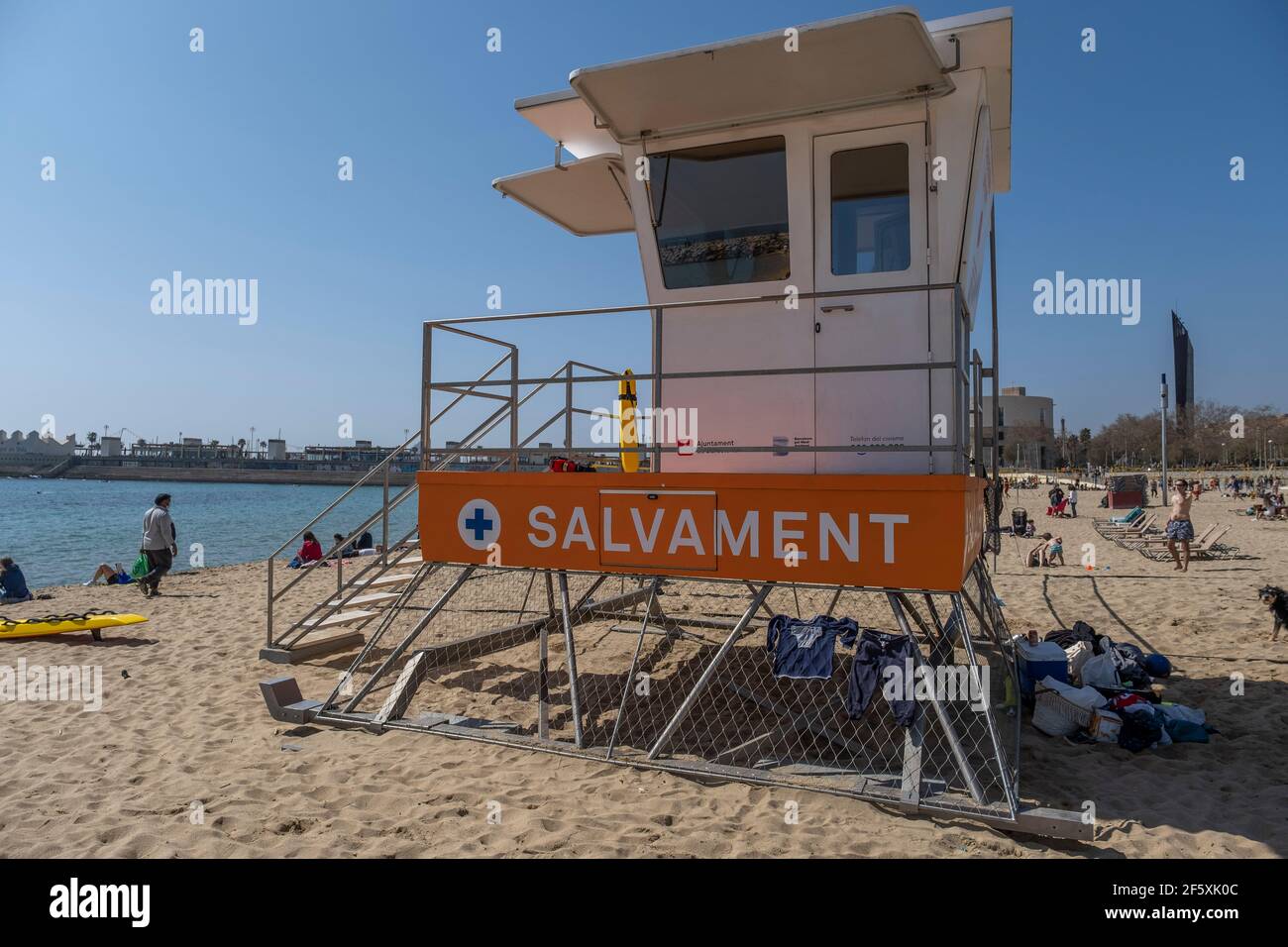 View of a new watchtower for beach lifeguards that replace the ...