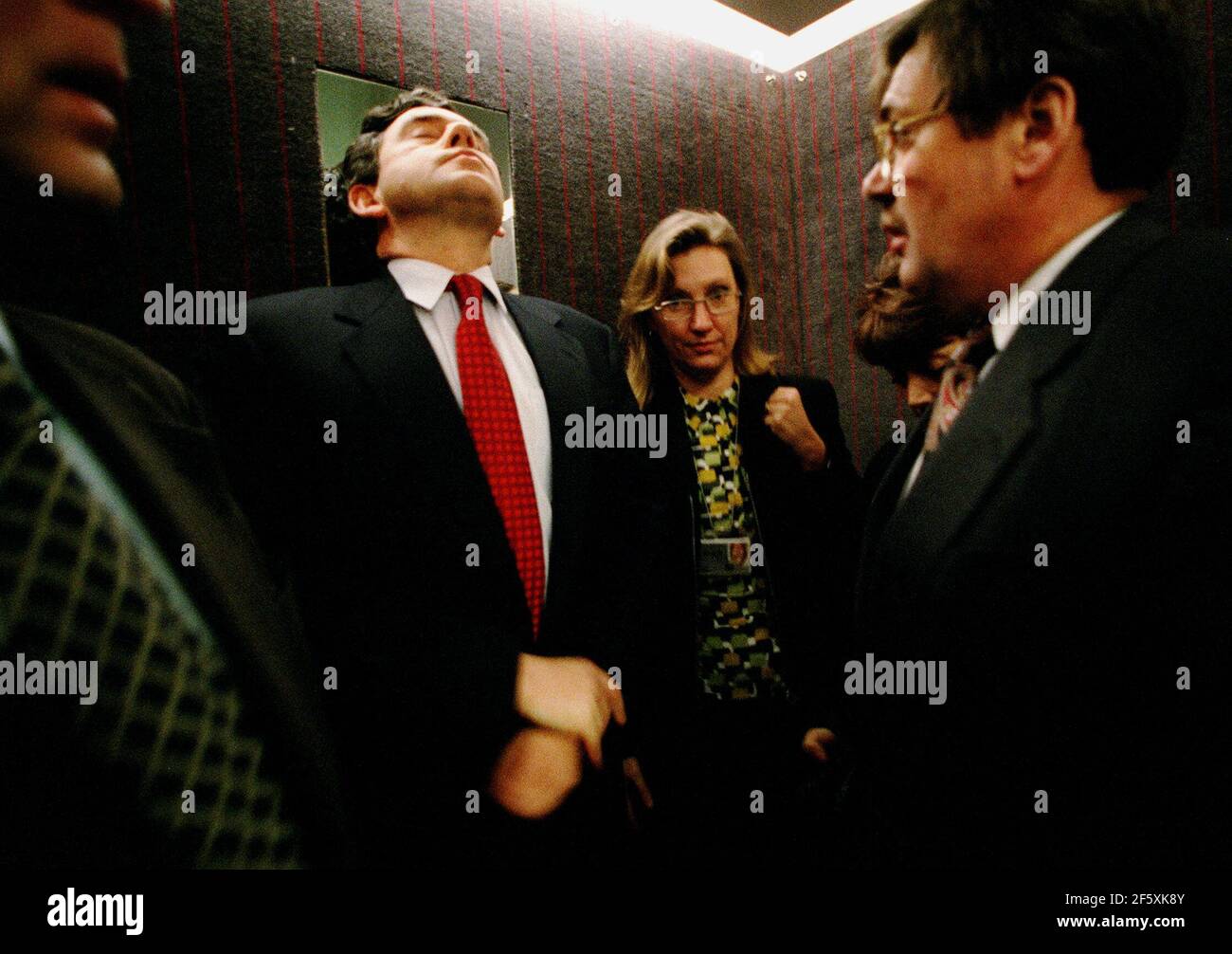 Gordon Brown MP shadow chancellor prepares himself with some of his ...