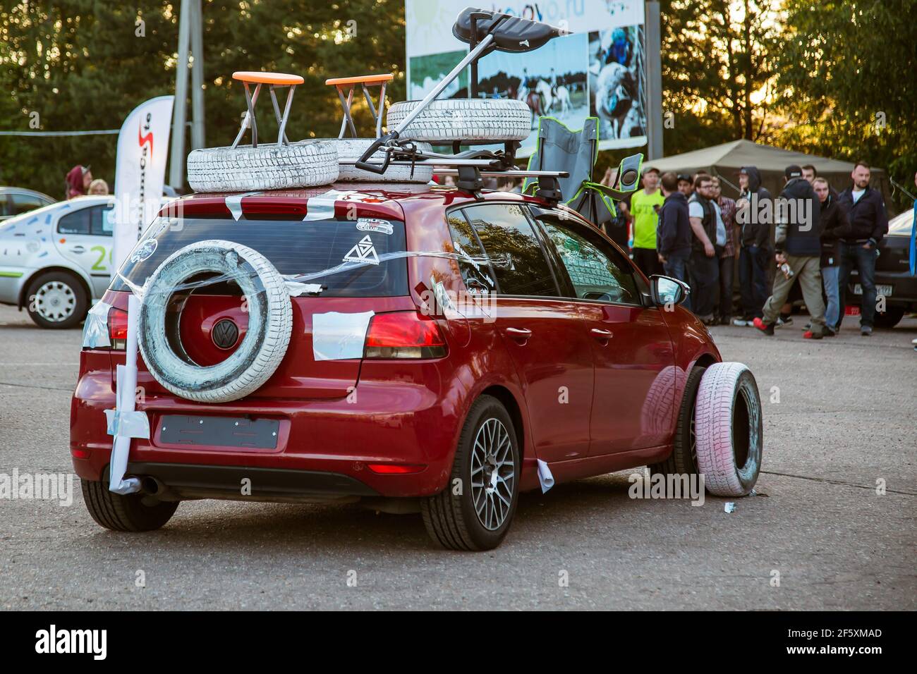 Moscow, Russia - July 06, 2019: Volkswagen golf stands in the parking ...