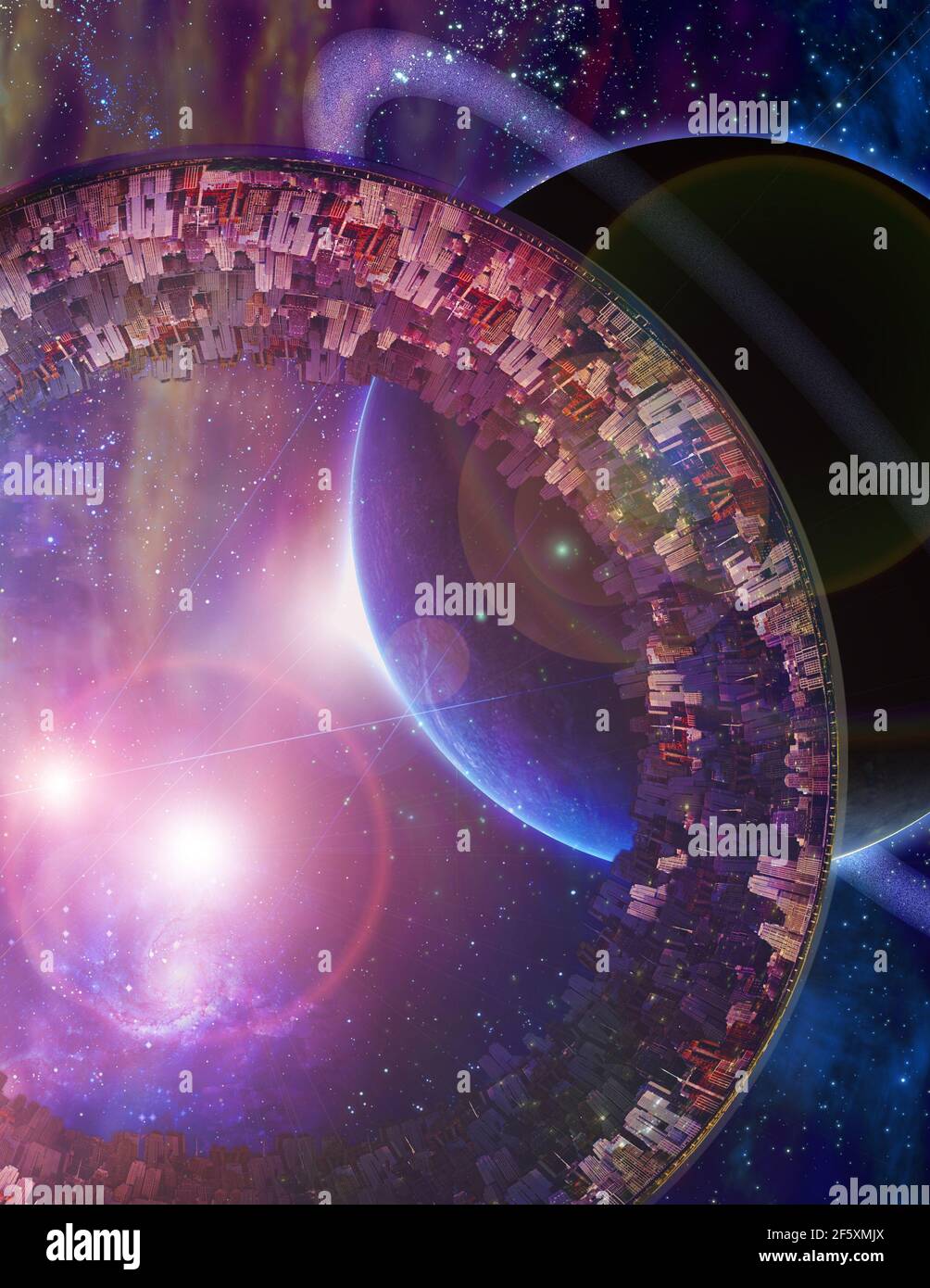 Multi Generational Interstellar Ship. 3D rendering Stock Photo - Alamy