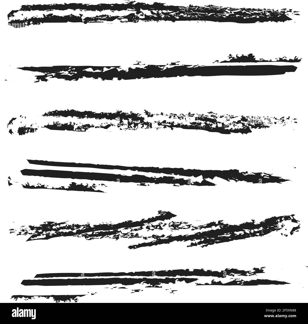 Textured, grungy brush, brushstroke design element — Stock illustration ...