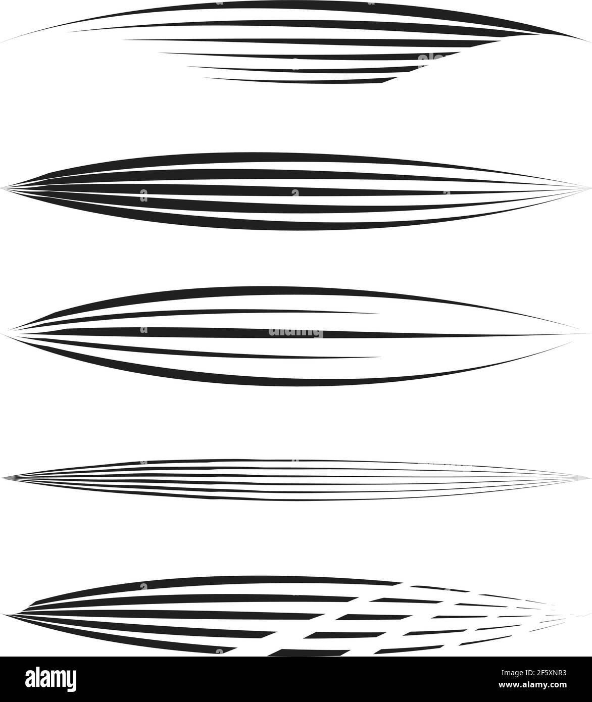 Set of dynamic, energetic brushes, brushstrokes design. Comic effect ...