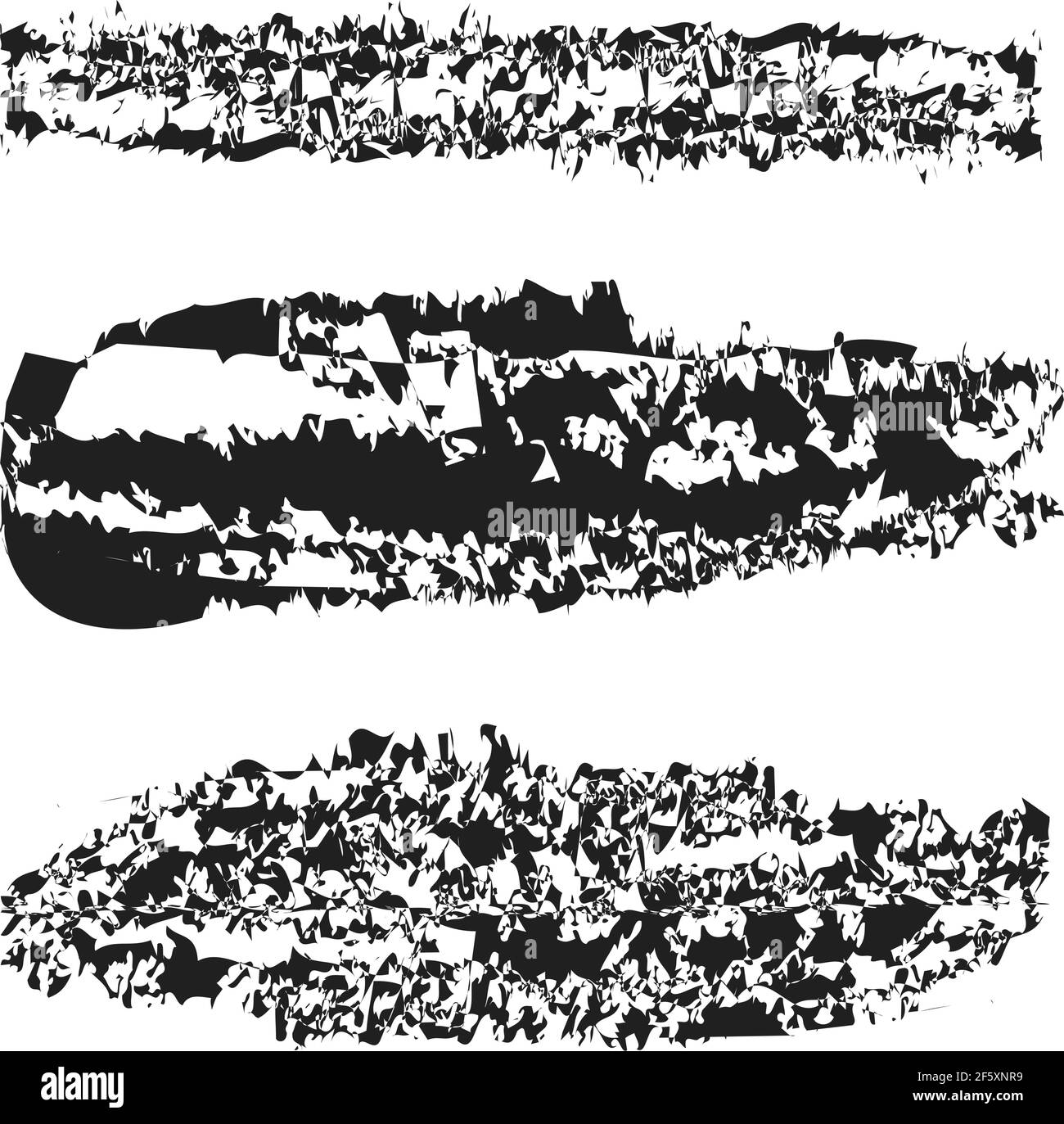 Textured, grungy brush, brushstroke design element — Stock illustration ...