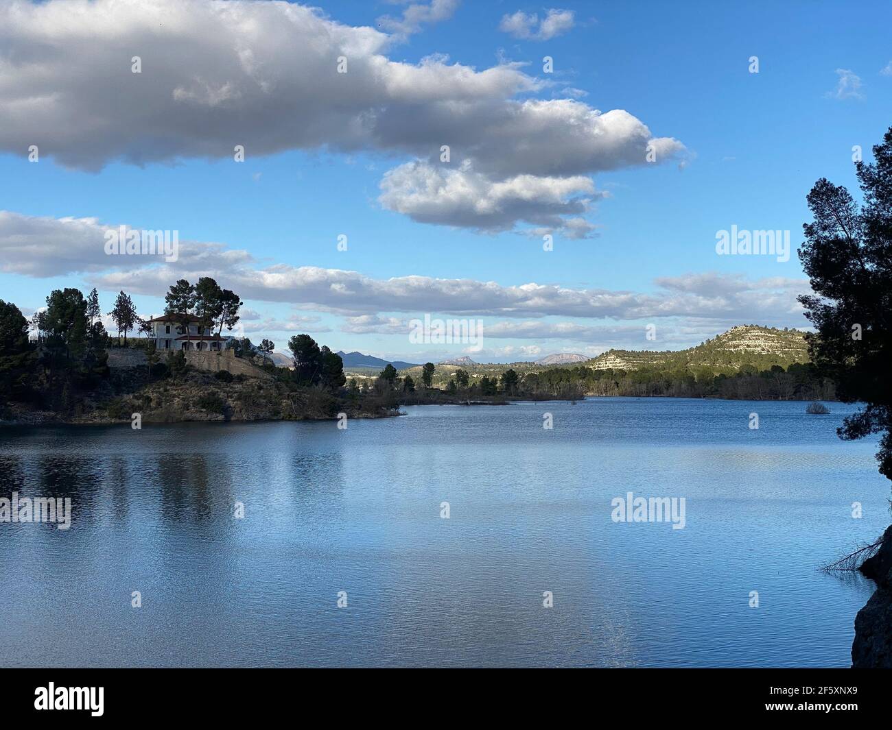 beautiful reservoir landscape, located in Spain. View Stock Photo - Alamy