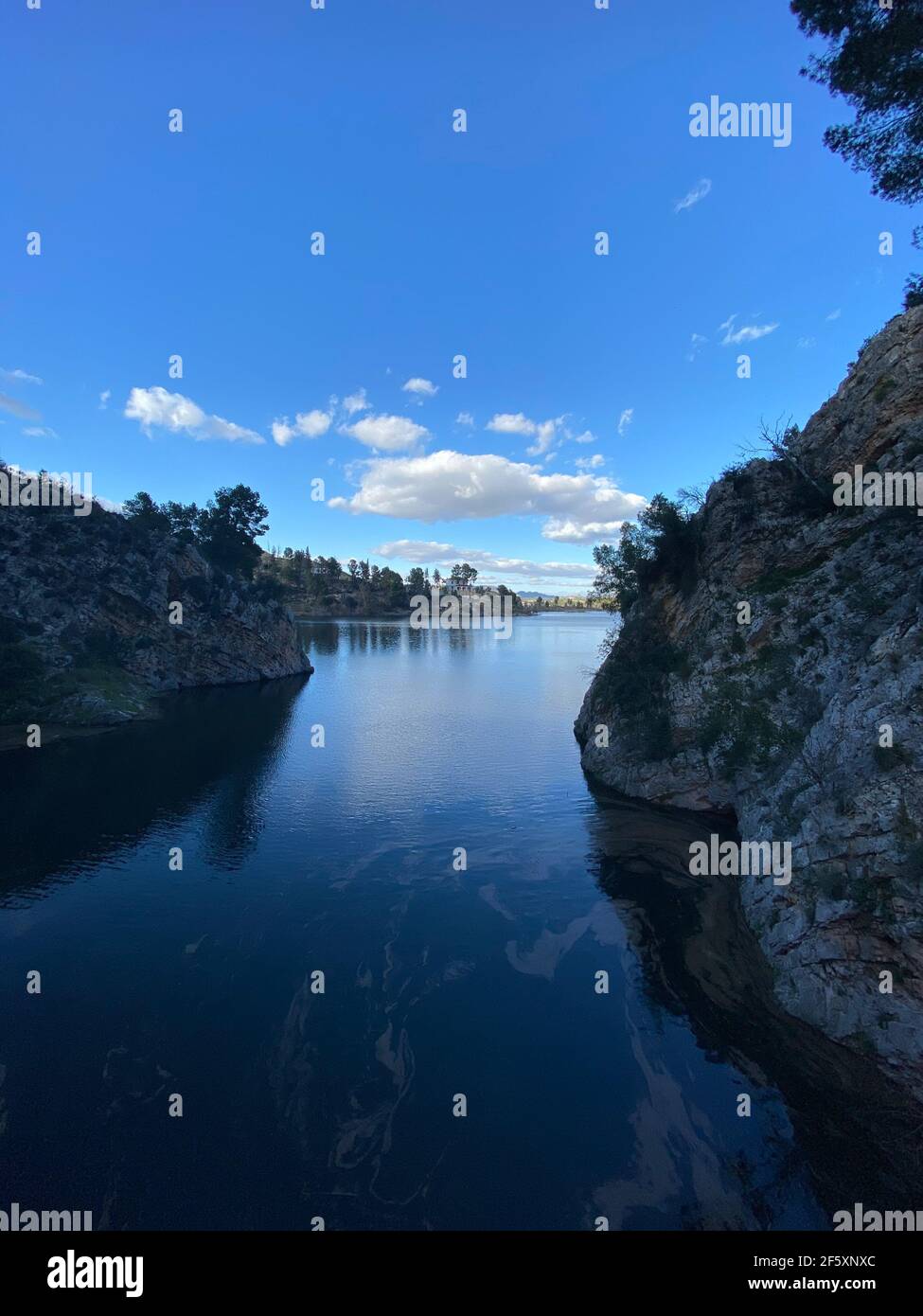 beautiful reservoir landscape, located in Spain. View Stock Photo - Alamy