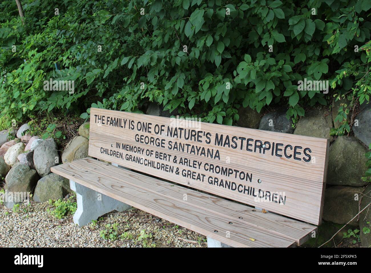 Engraved stone park bench hi-res stock photography and images - Alamy
