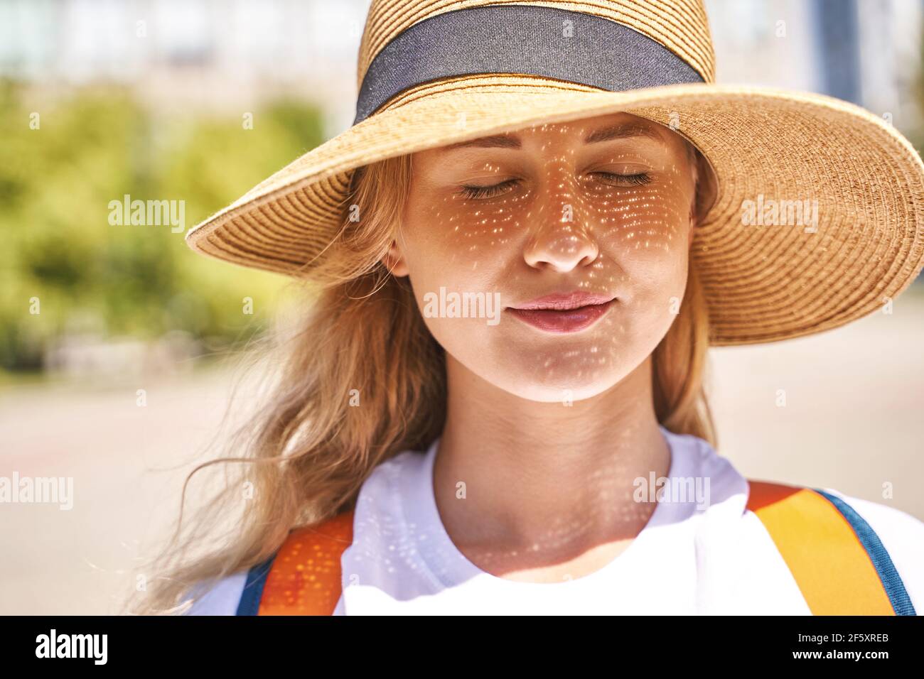 Pretty young woman. Calm face portrait. Smiling woman. Female model ...