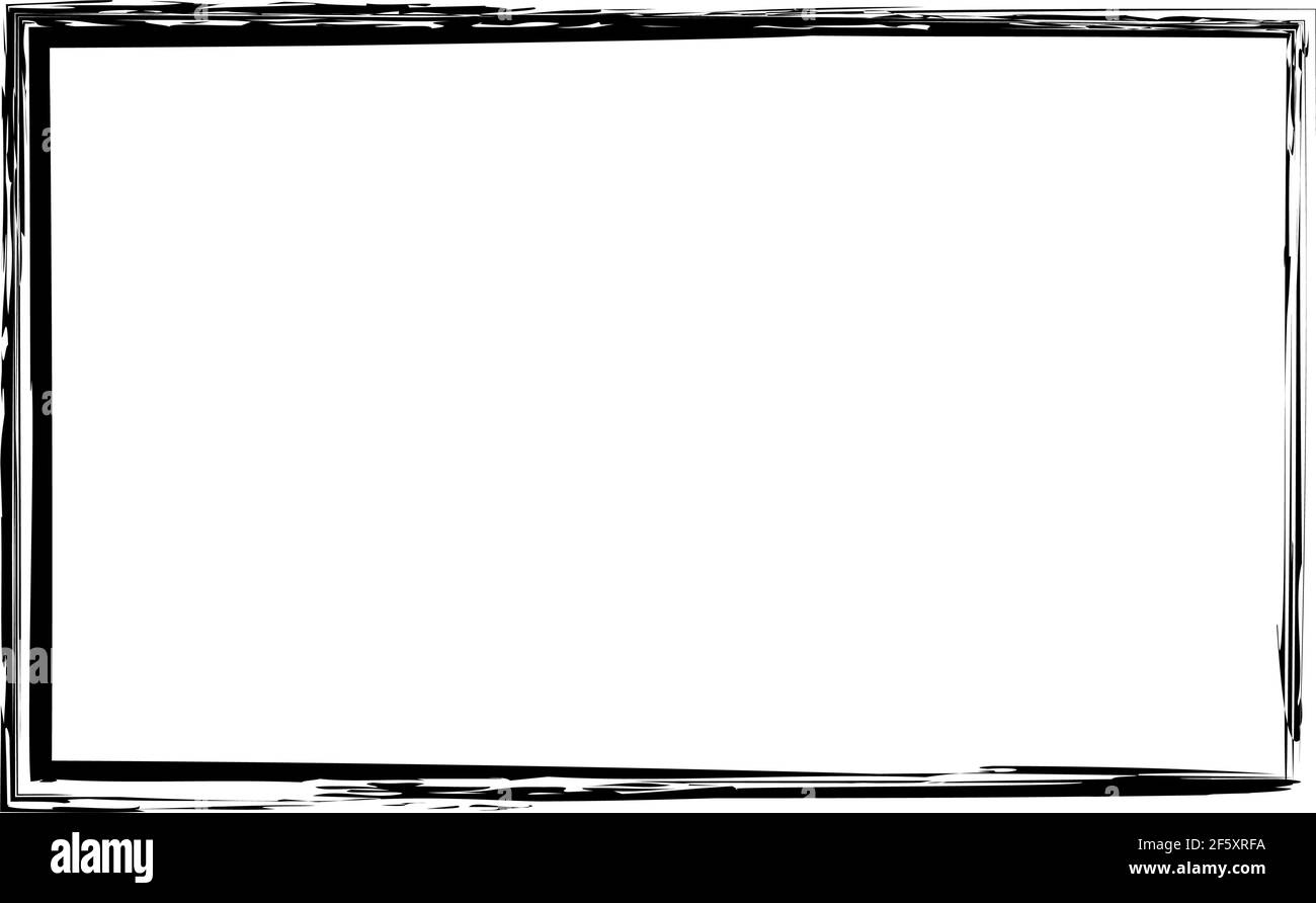 Grungy rectangular frame, border, plaque outline — Stock illustration ...