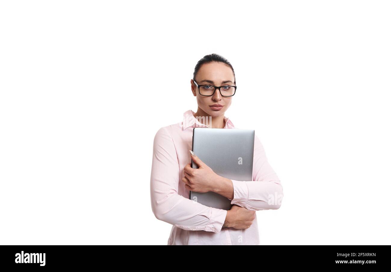 Confident portrait of young beautiful woman dressing in business casual ...