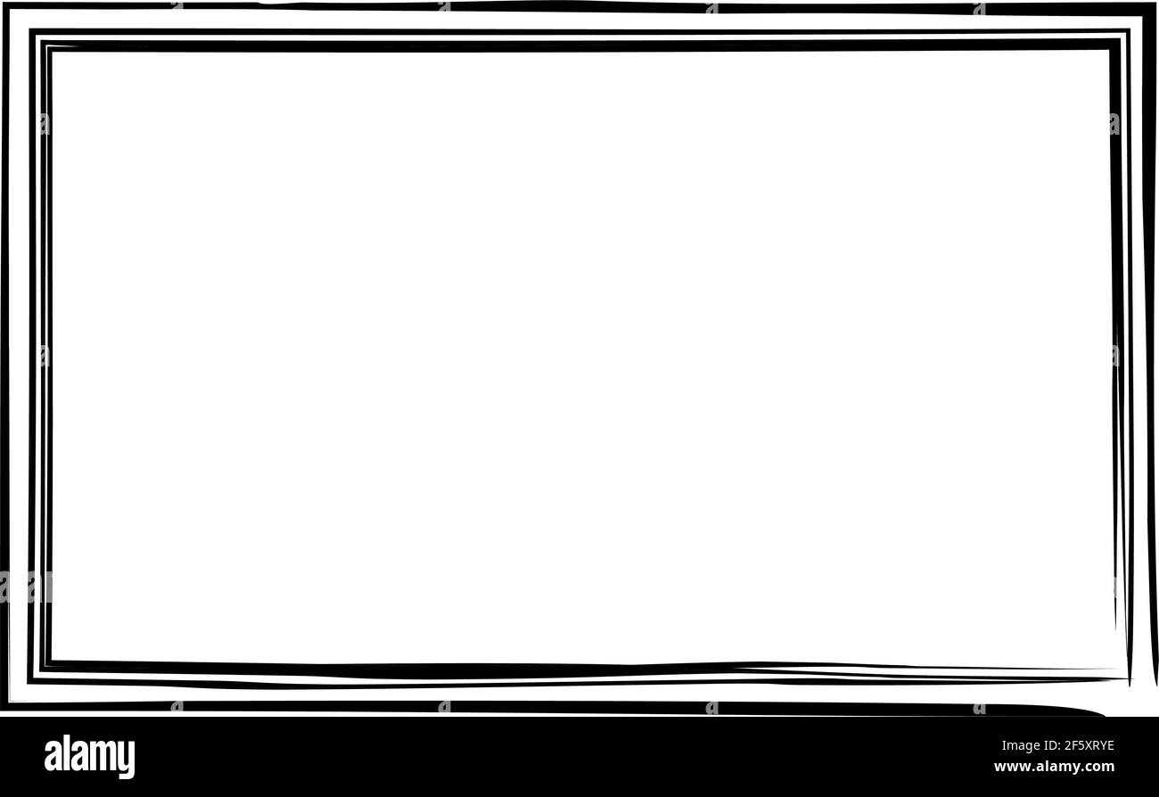 Grungy rectangular frame, border, plaque outline — Stock illustration ...