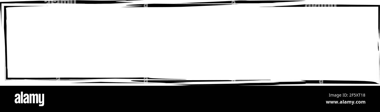 Grungy rectangular frame, border, plaque outline — Stock illustration ...