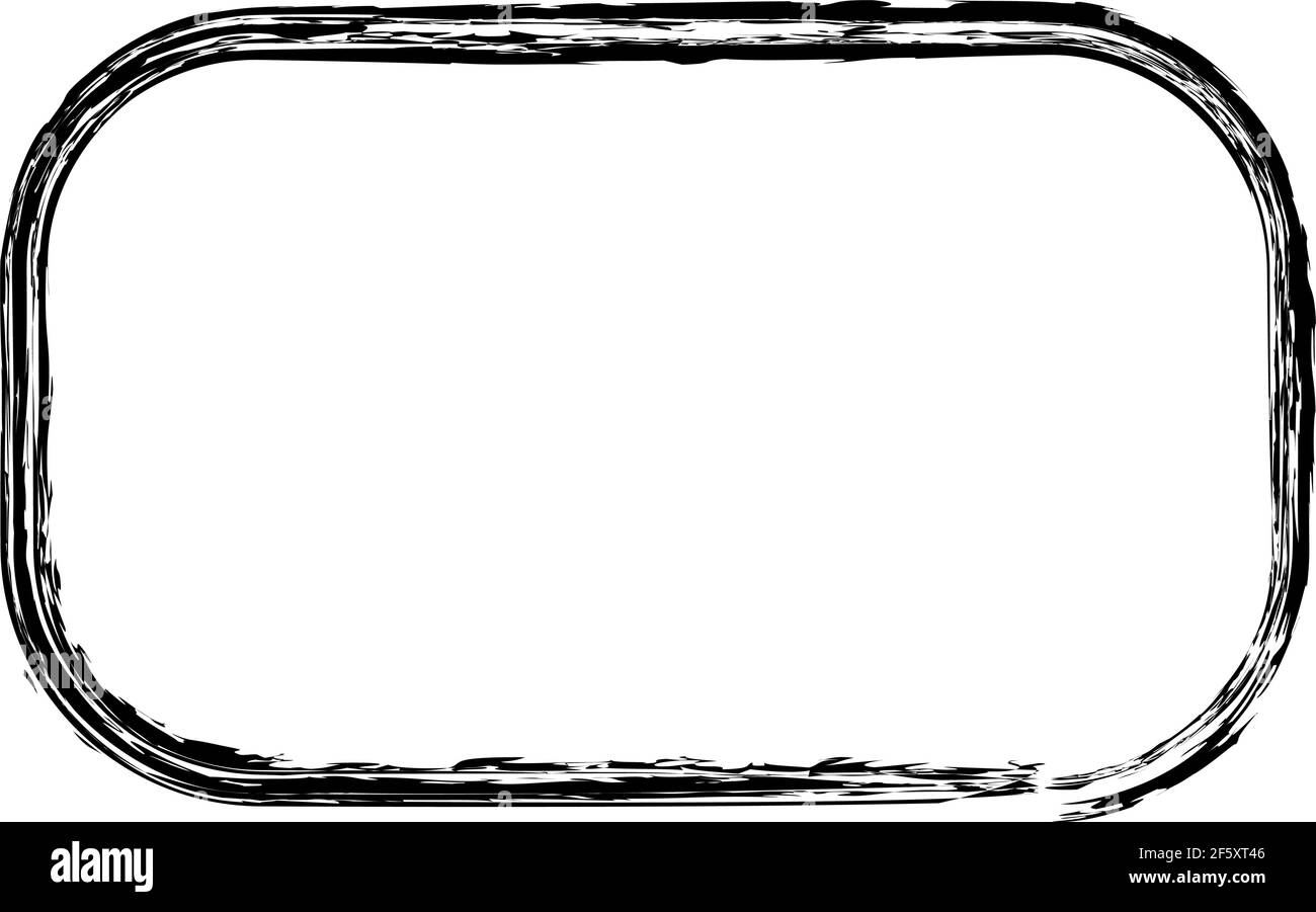 Grungy rectangular frame, border, plaque outline — Stock illustration ...
