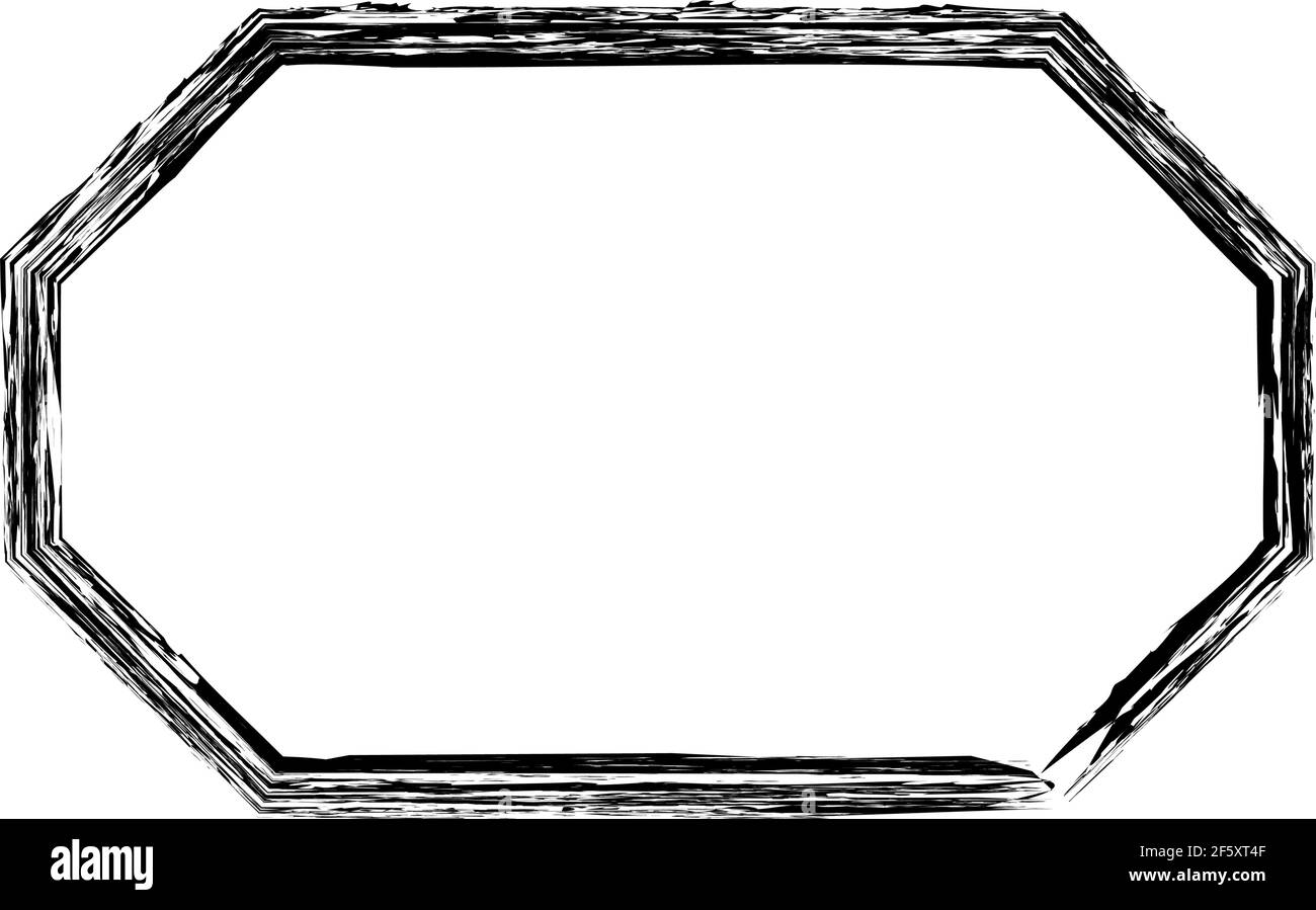 Grungy rectangular frame, border, plaque outline — Stock illustration ...