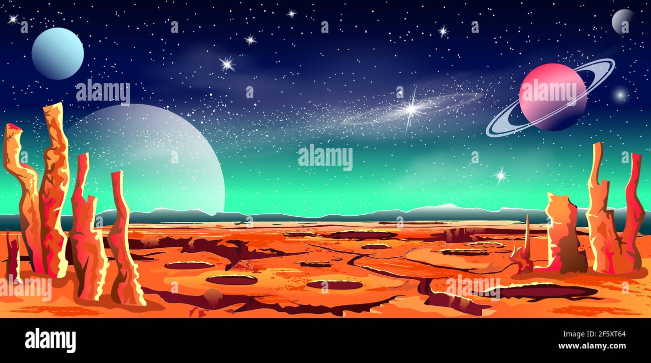 Space background nebula planets Stock Vector Images - Alamy