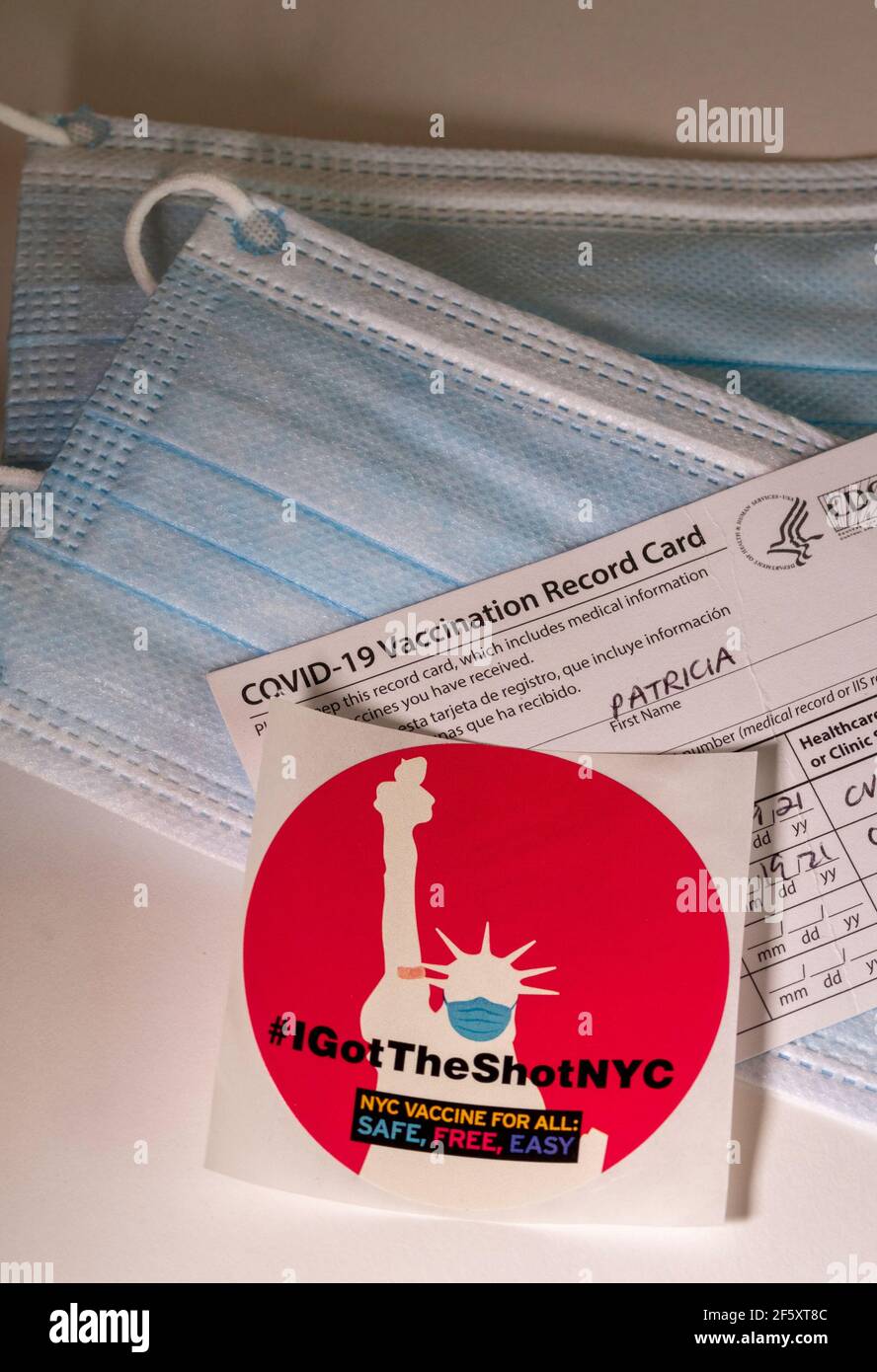Still Life of #IGotTheShotNYC sticker with Record Card and protective ...
