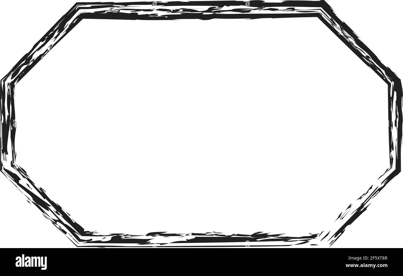 Grungy rectangular frame, border, plaque outline — Stock illustration ...
