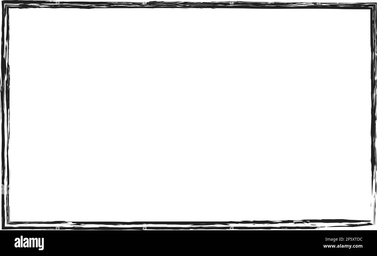 Grungy rectangular frame, border, plaque outline — Stock illustration ...