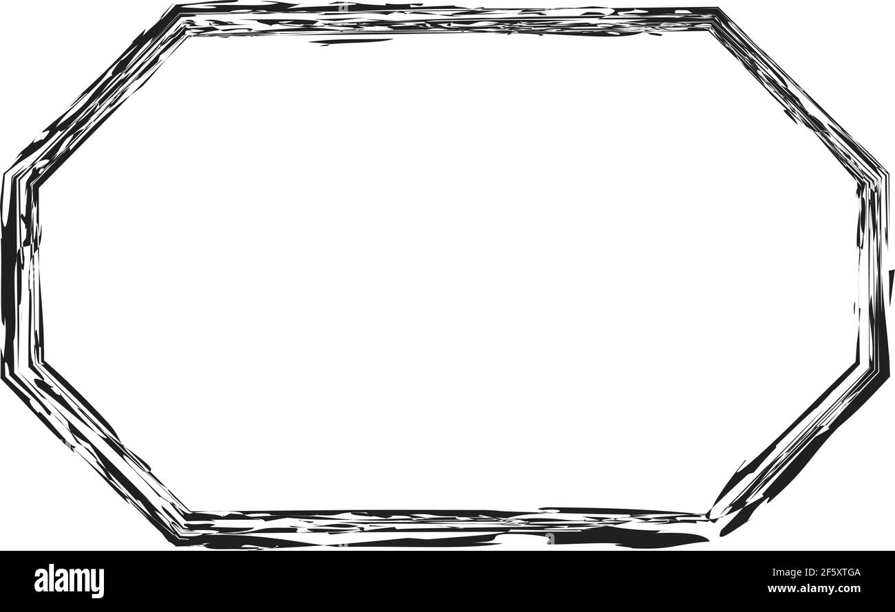 Grungy rectangular frame, border, plaque outline — Stock illustration ...