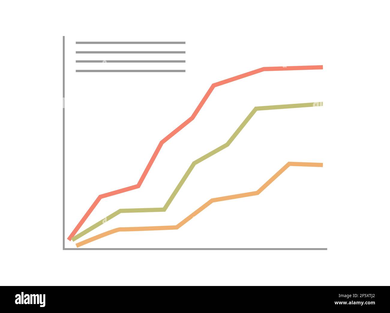 Abstract financial chart with uptrend line graph vector flat ...