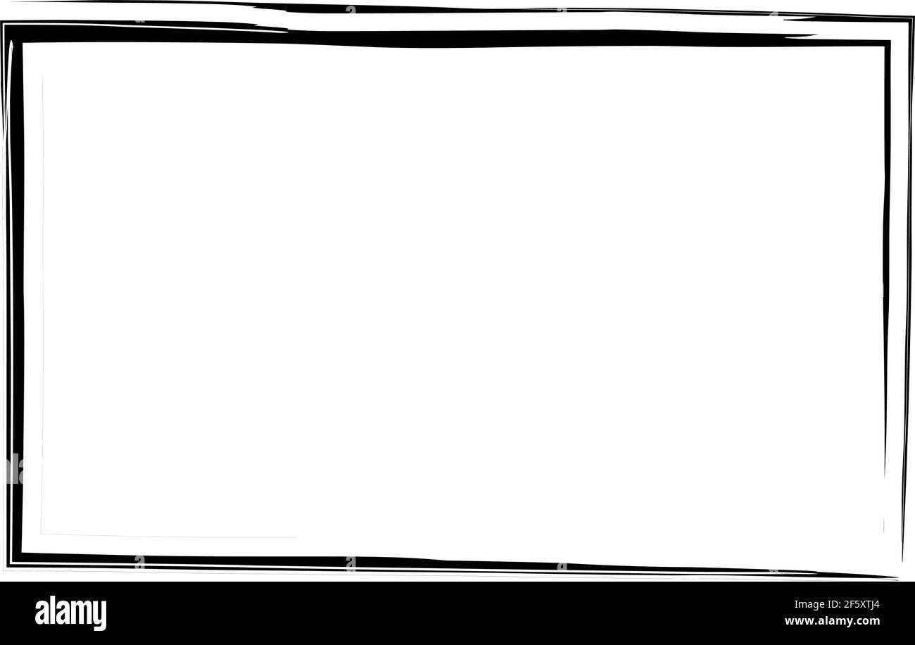 Grungy rectangular frame, border, plaque outline — Stock illustration ...