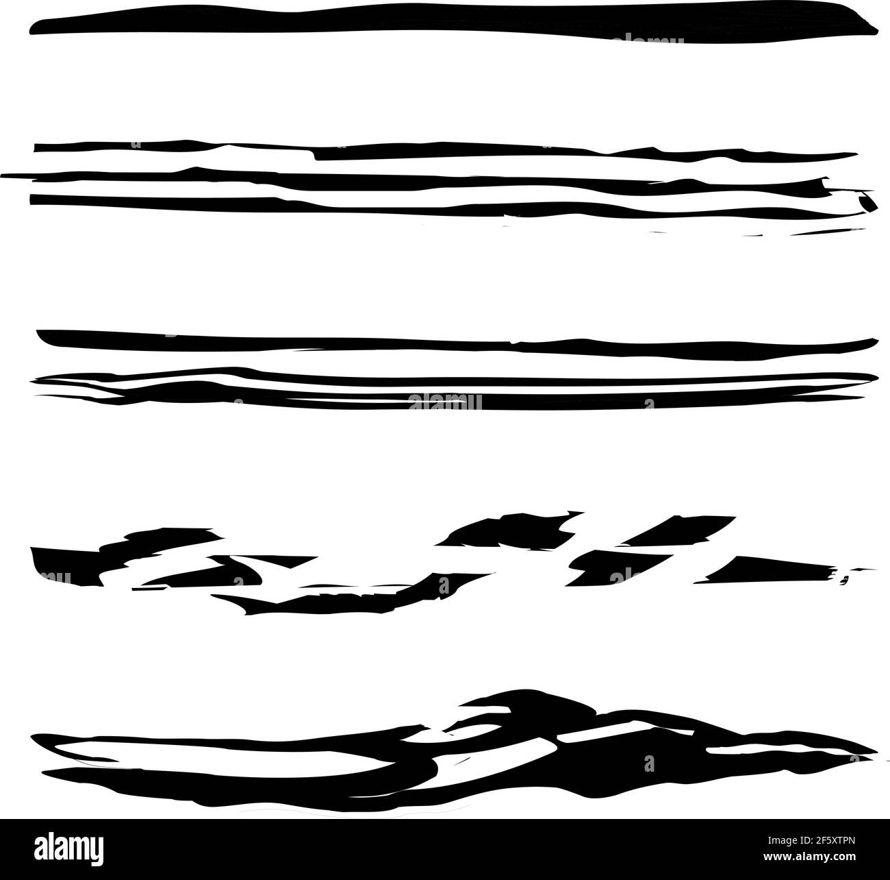 Textured, grungy brush, brushstroke design element — Stock illustration ...