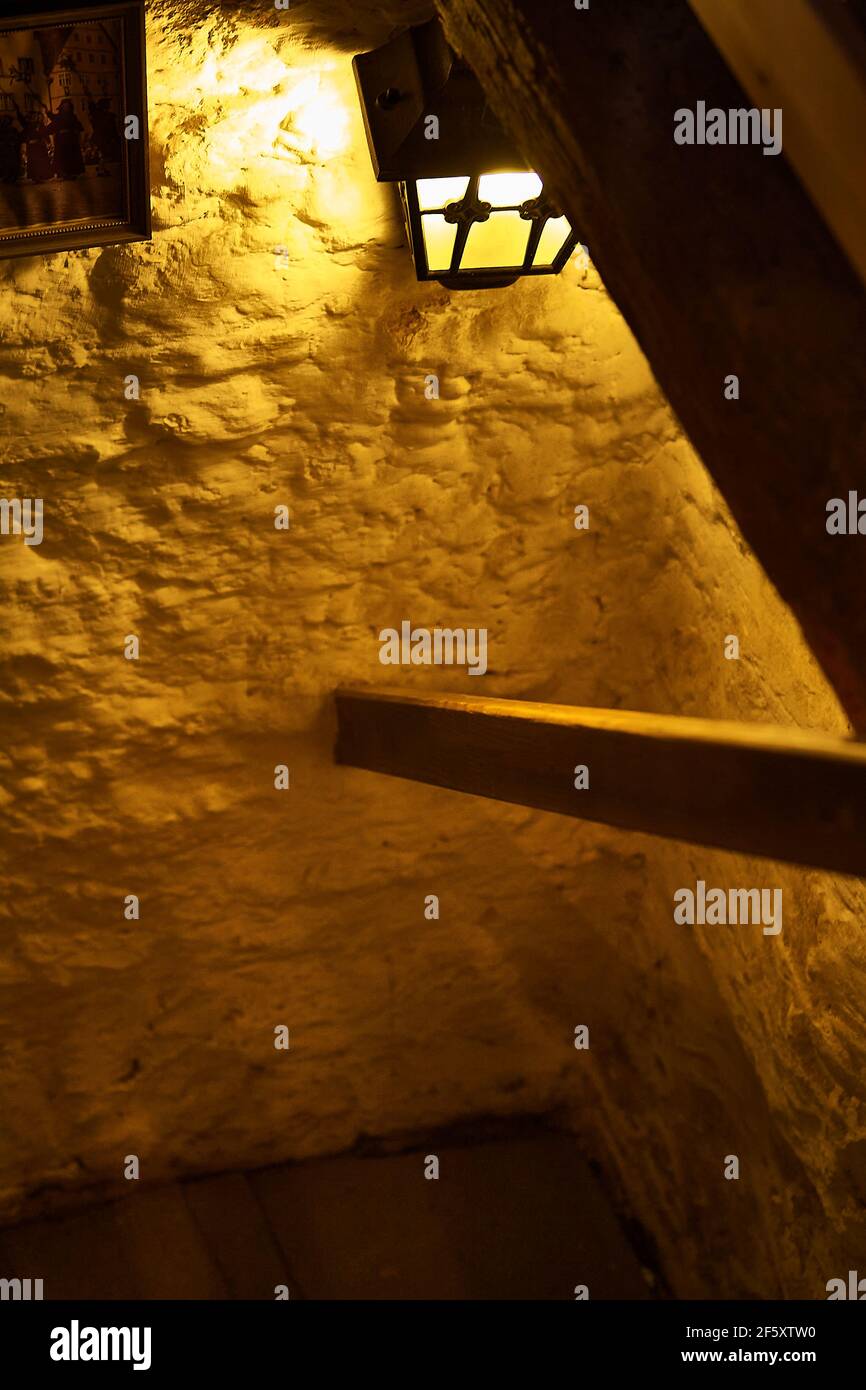 Saint Wolfgang Church was built into the cities wall, with a passageway ...