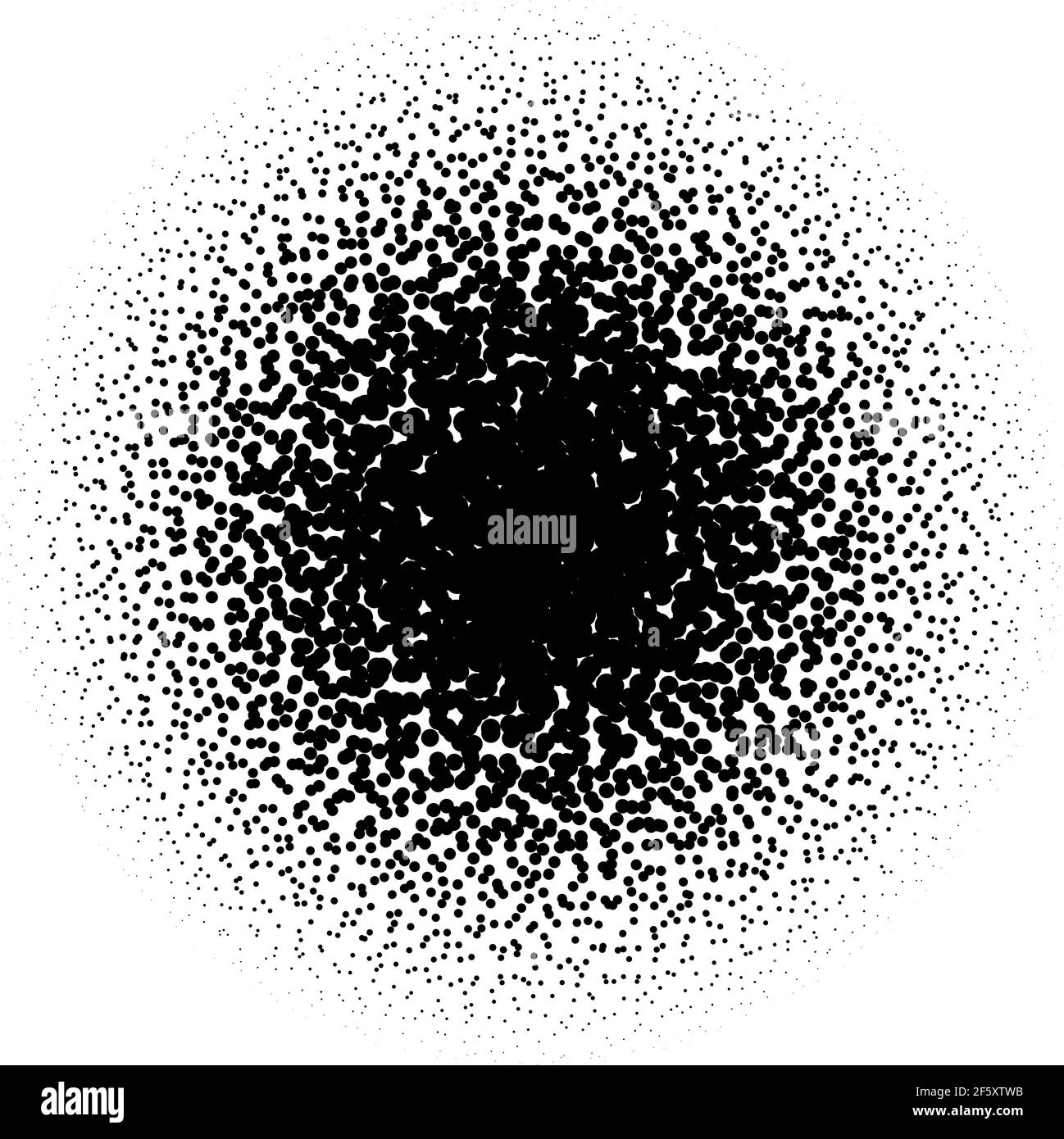Circle pointillist, pointillism, stipple, stippling random dots ...