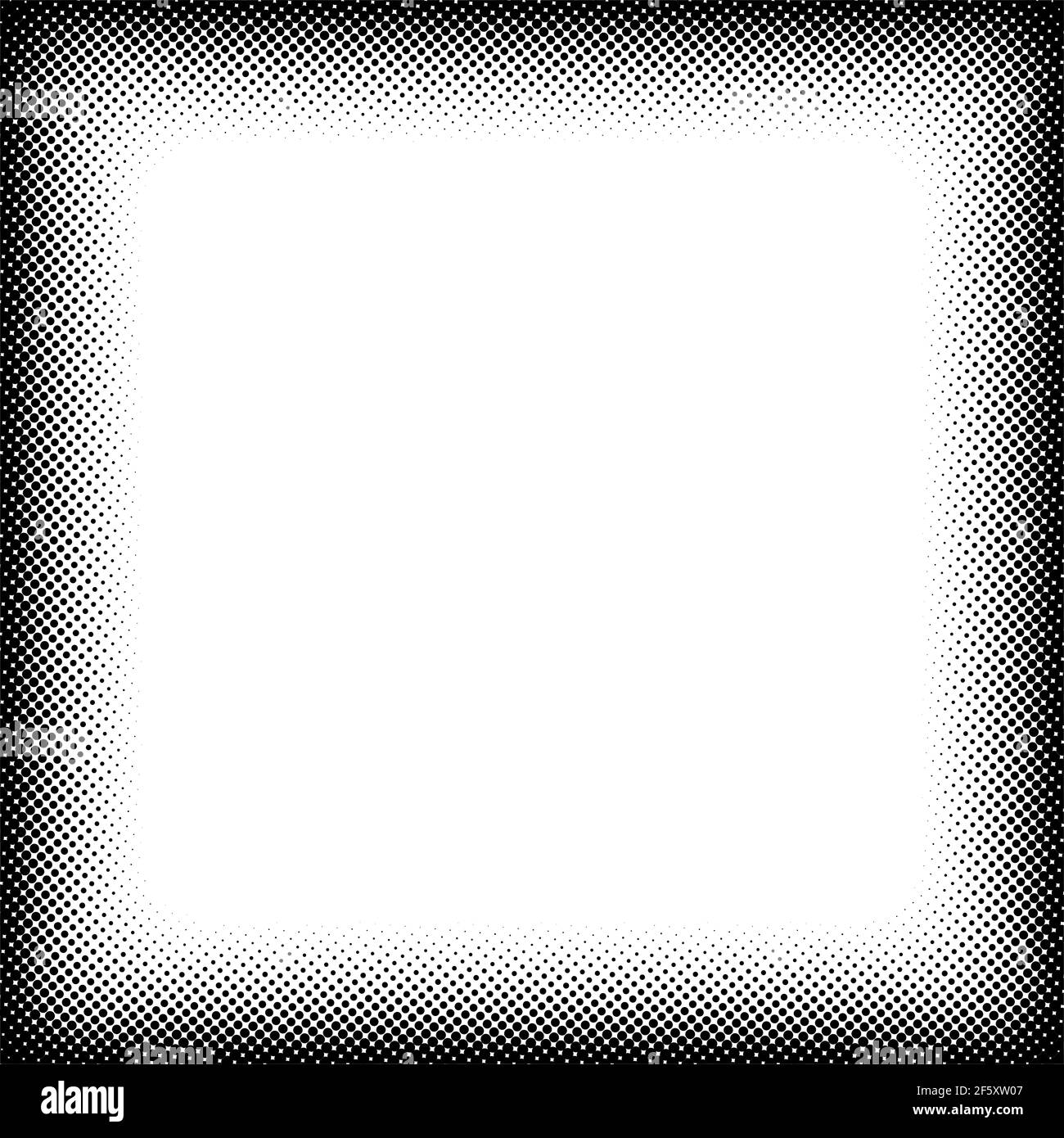 Halftone, screentone square border, frame design — Stock vector ...