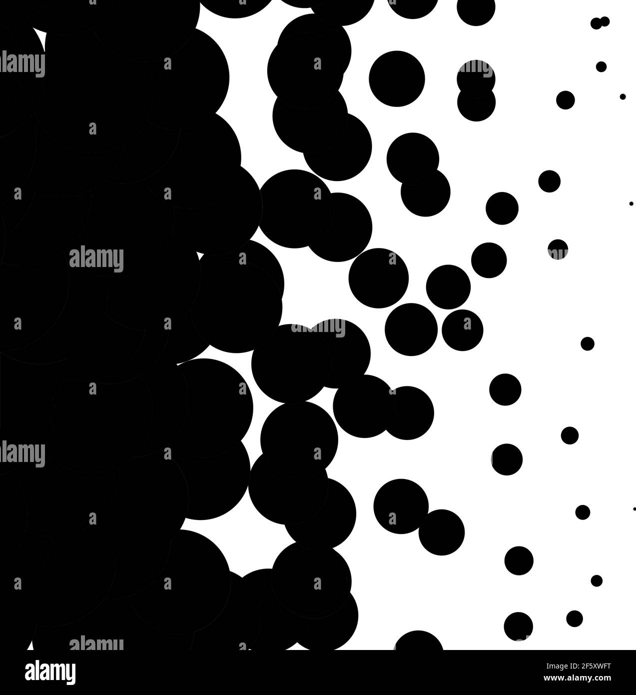 Linear pointillist halftone, screentone random dots, circles pattern ...