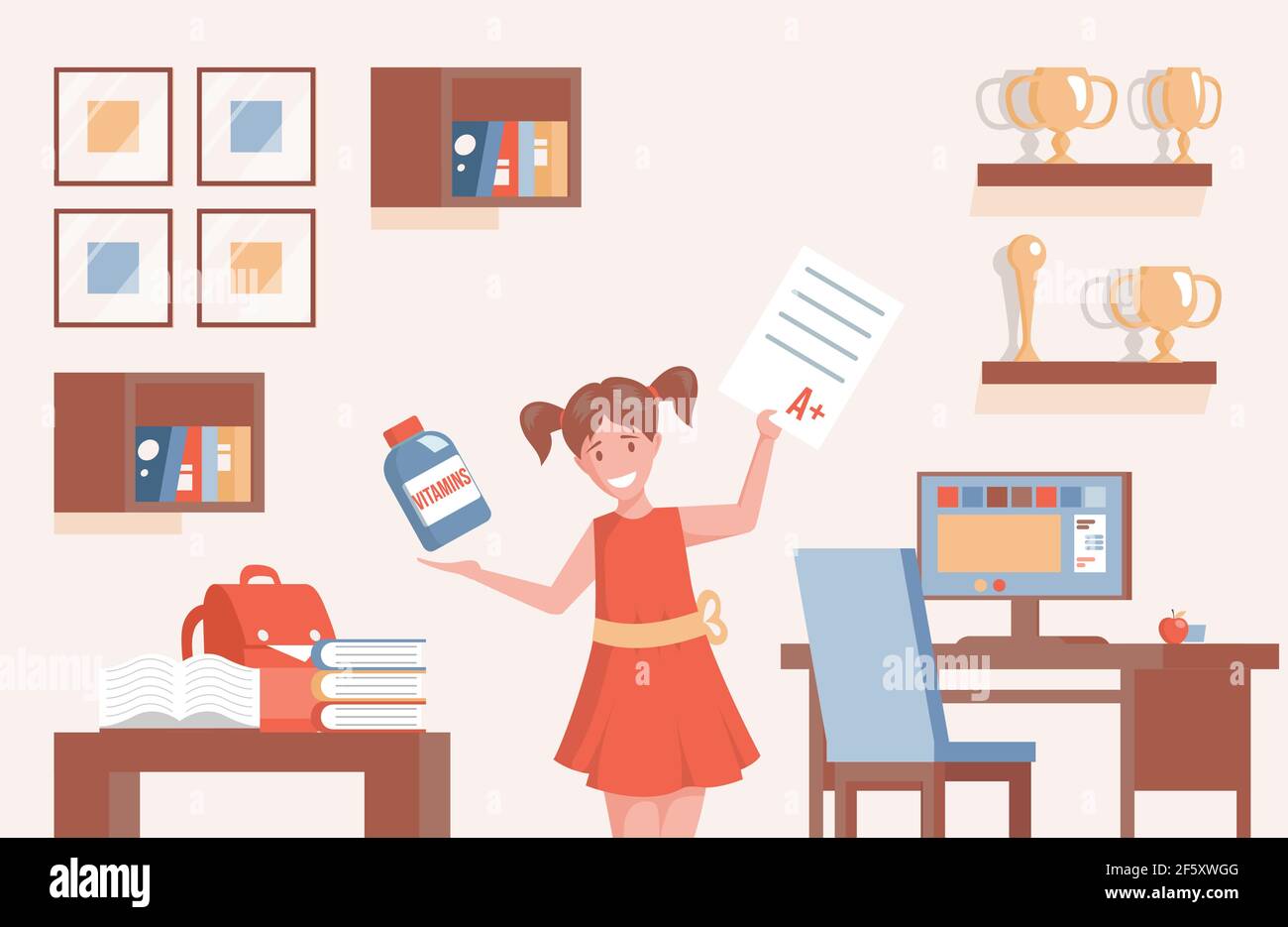 Happy Test Taking Cartoon