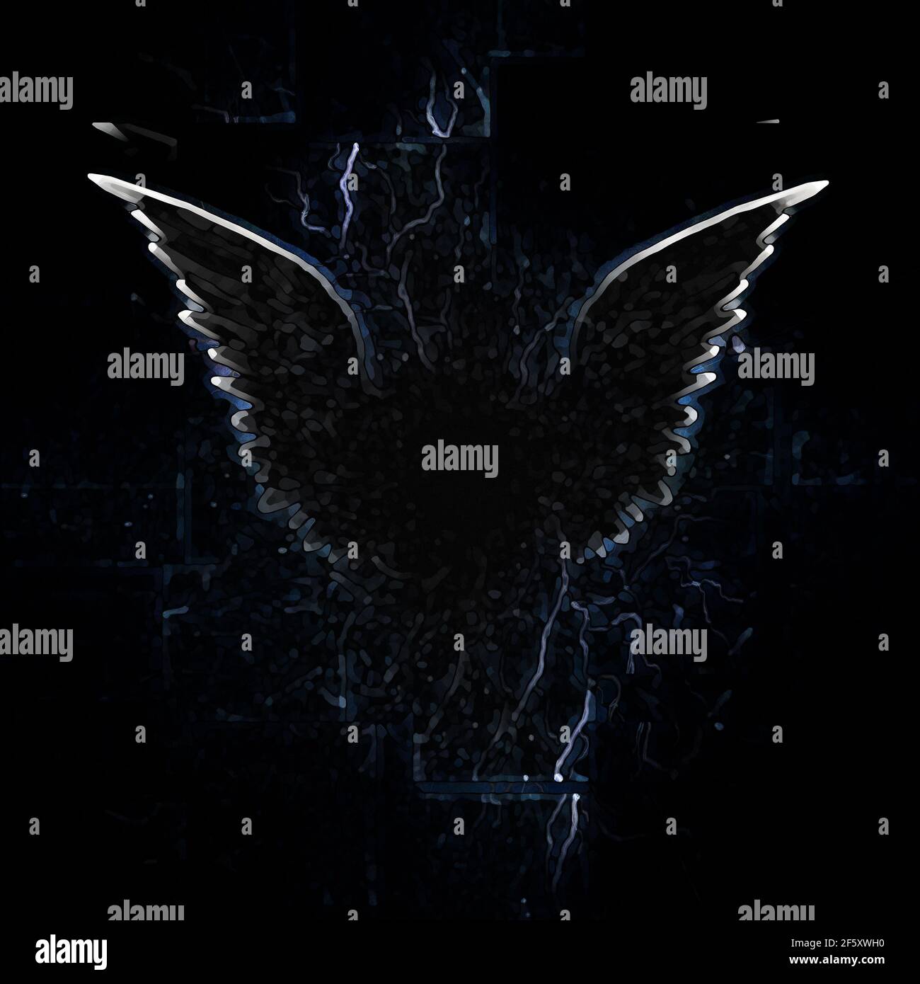 Outline of winged creature. 3D rendering Stock Photo - Alamy