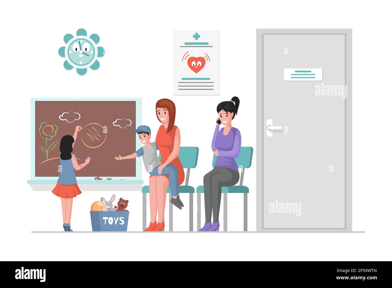 Children Waiting In Line Clipart