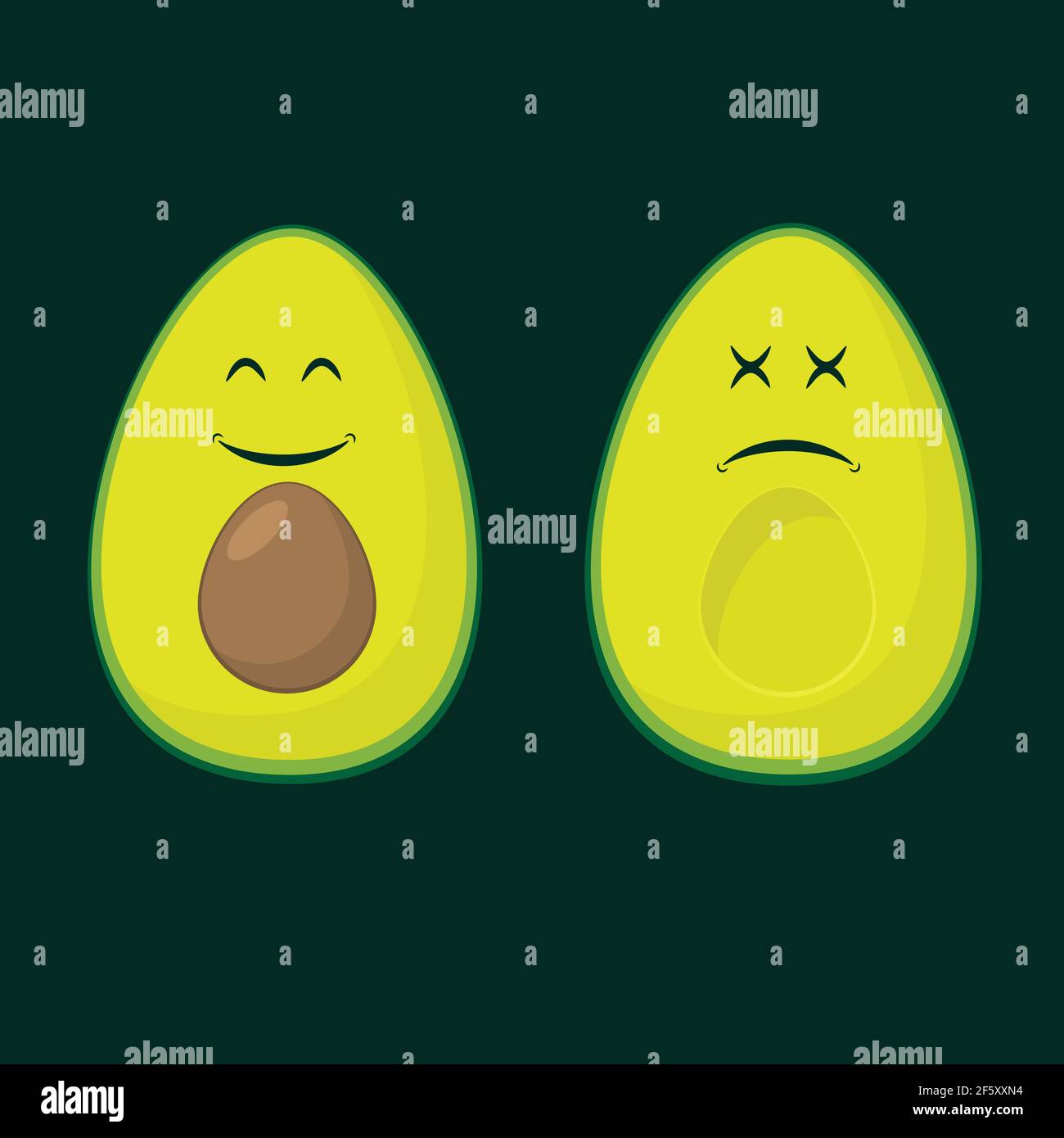 Avocado whole half pattern Stock Vector Images - Alamy