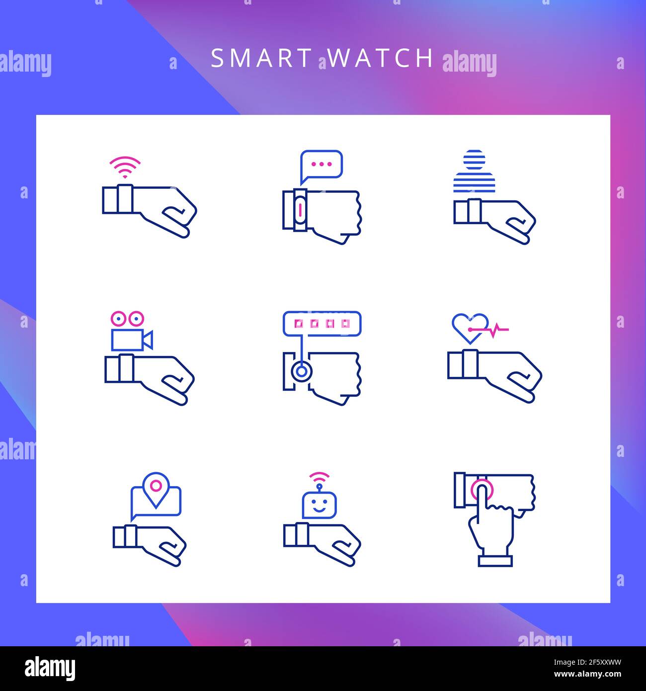 Smart watch pulse on Stock Vector Images - Alamy