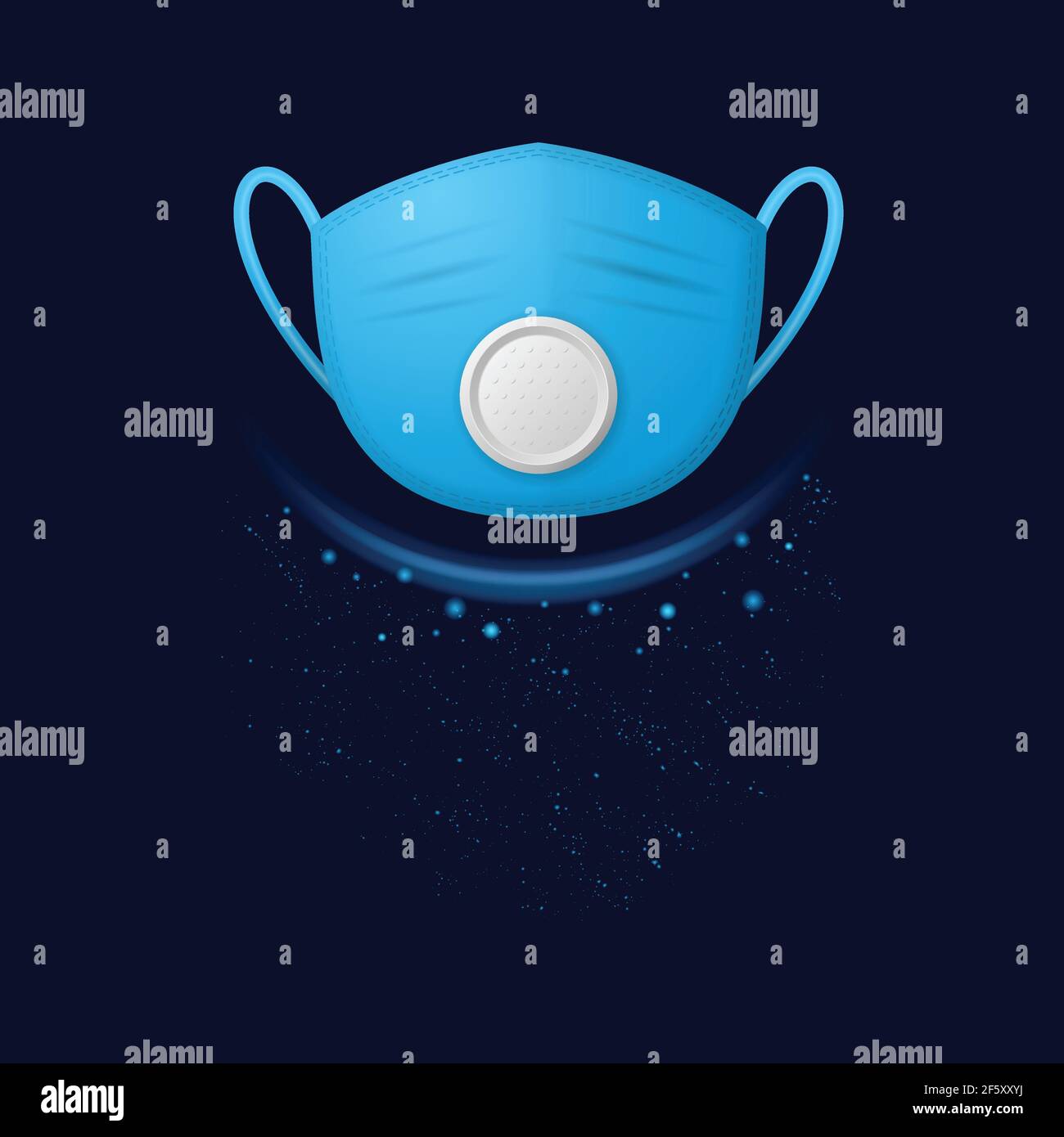 Face blue breathing mask protection of viruses Stock Vector Image & Art ...