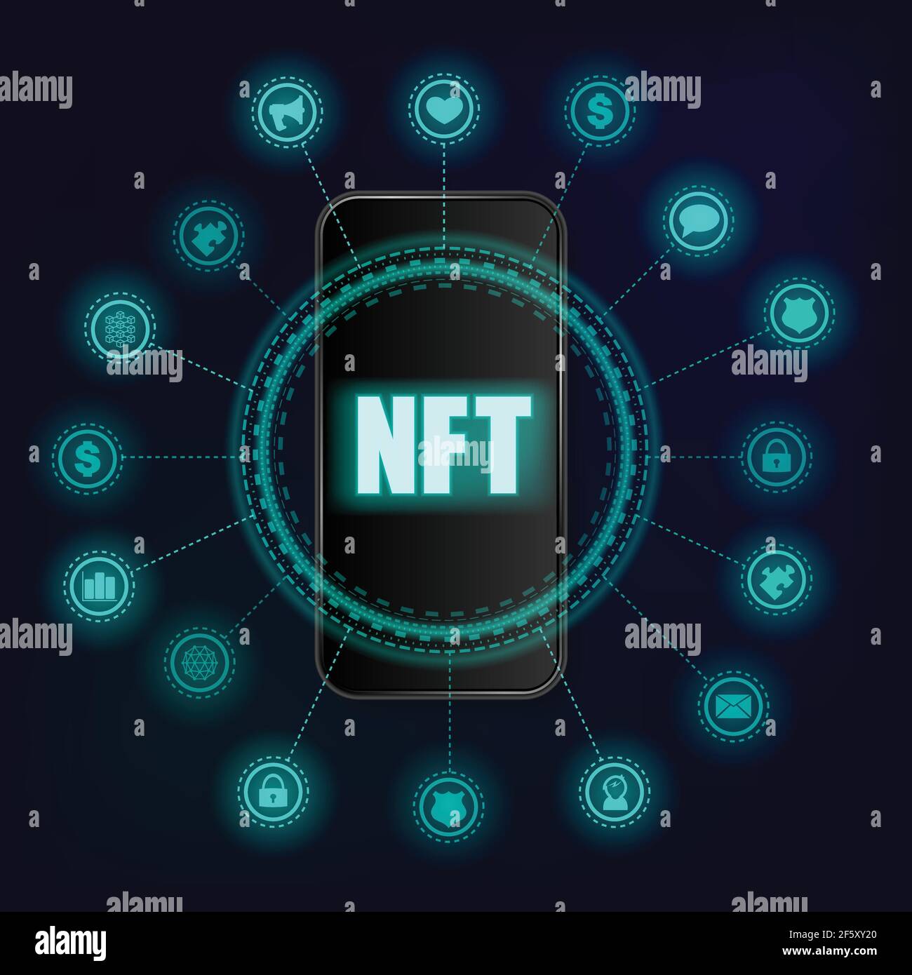 Black mobile phone NFT symbols Stock Vector Image & Art - Alamy