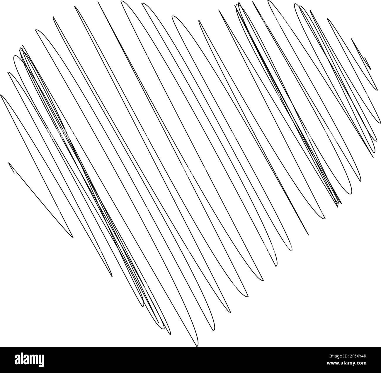 Hearth shape with scribble, doodle style — Stock vector illustration ...