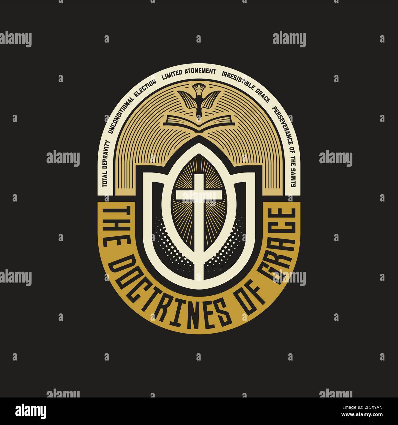 TULIP - The doctrines of grace. The main five points of Calvinism Stock ...