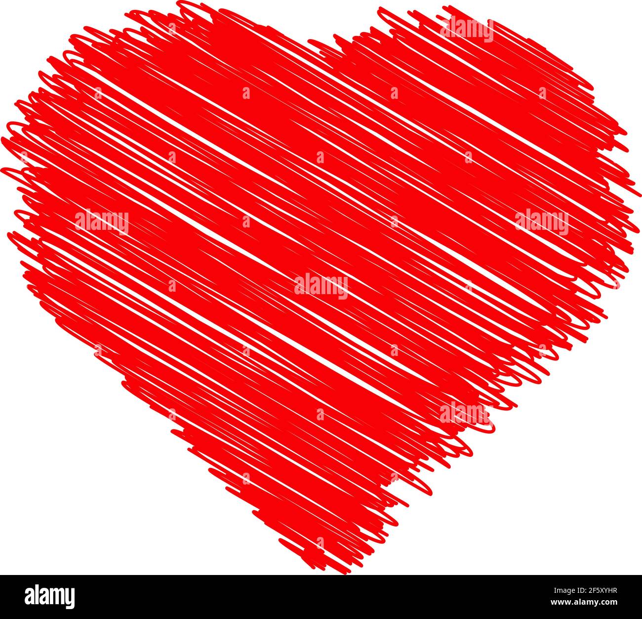 Hearth shape with scribble, doodle style — Stock vector illustration ...