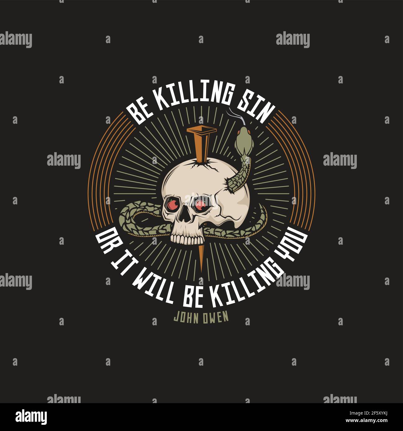 Christian reformed design. Be killing sin or it will be killing you. John Owen Stock Vector ...