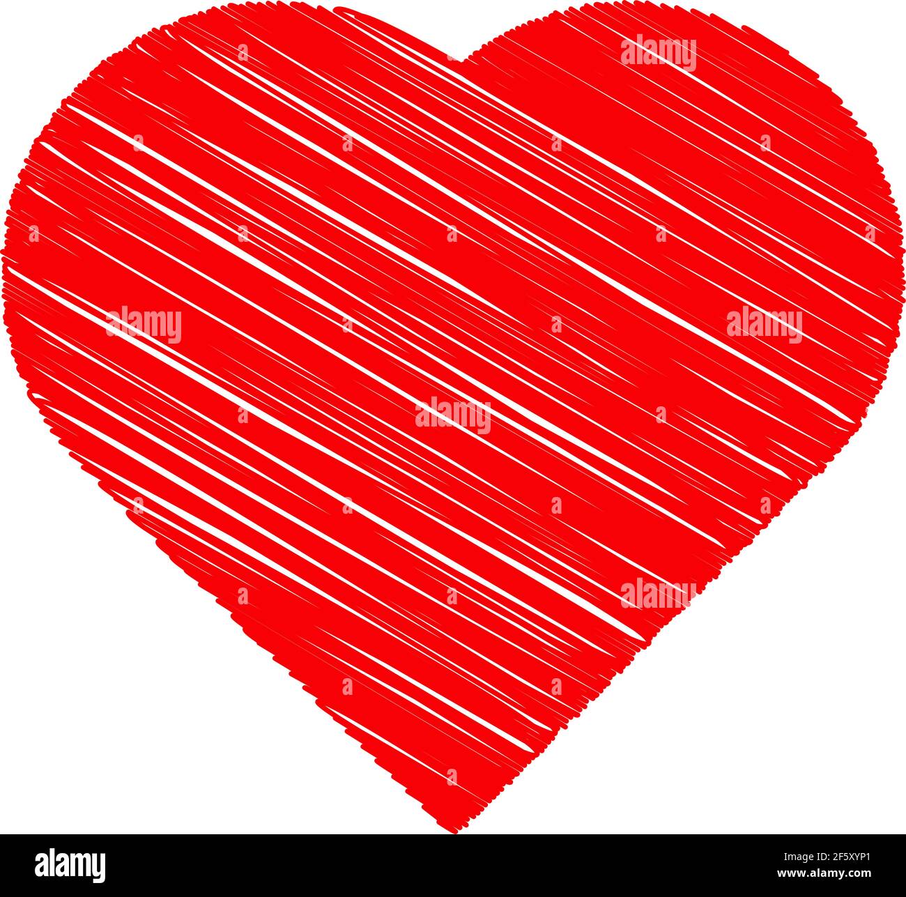 Hearth shape with scribble, doodle style — Stock vector illustration ...