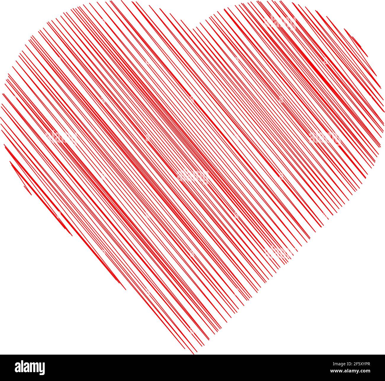 Hearth shape with scribble, doodle style — Stock vector illustration ...