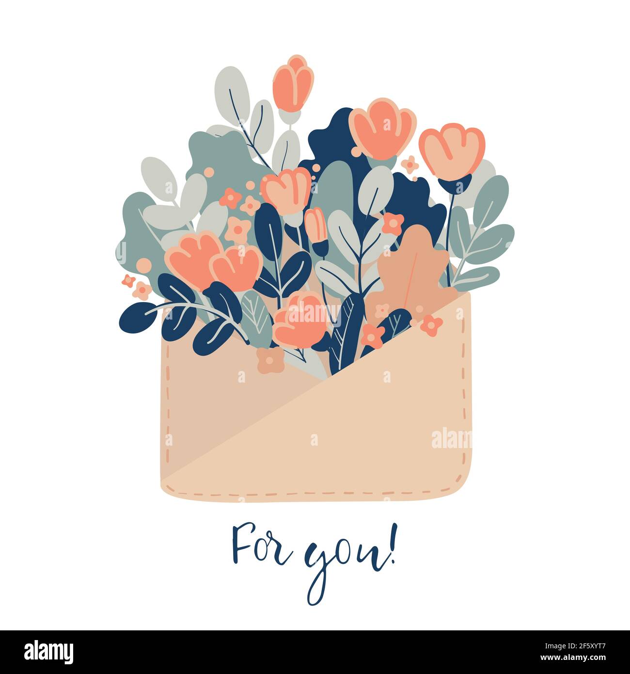 Greeting card on coral Stock Vector Images - Alamy