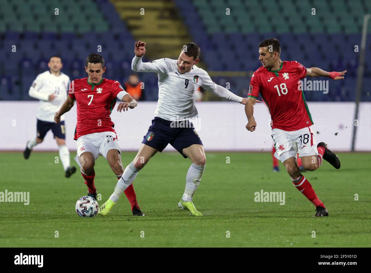 Sofia, Bulgaria - 27 March, 2021: Bulgaria's Georgi Kostadinov (L) and ...