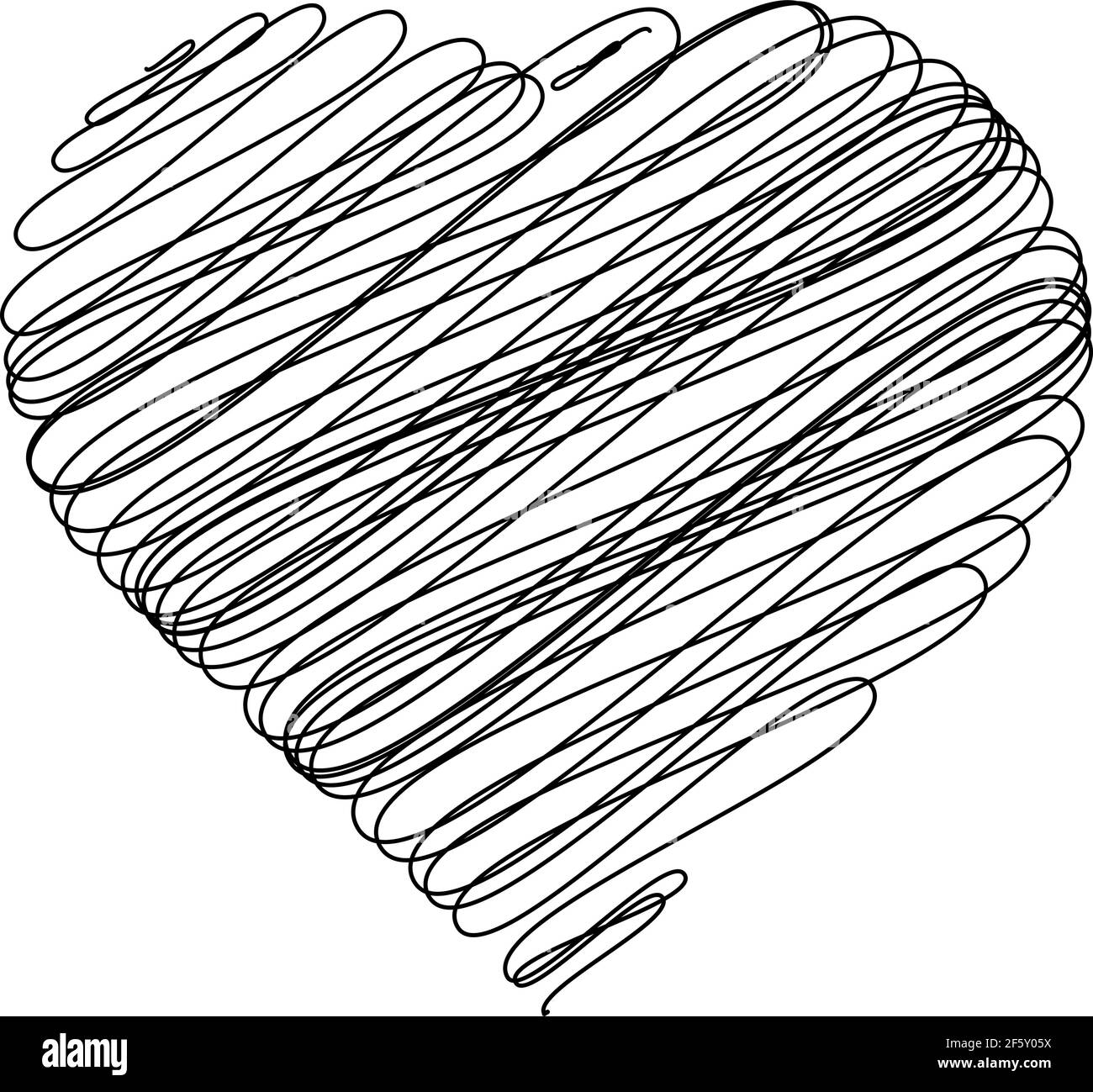 Hearth shape with scribble, doodle style — Stock vector illustration ...